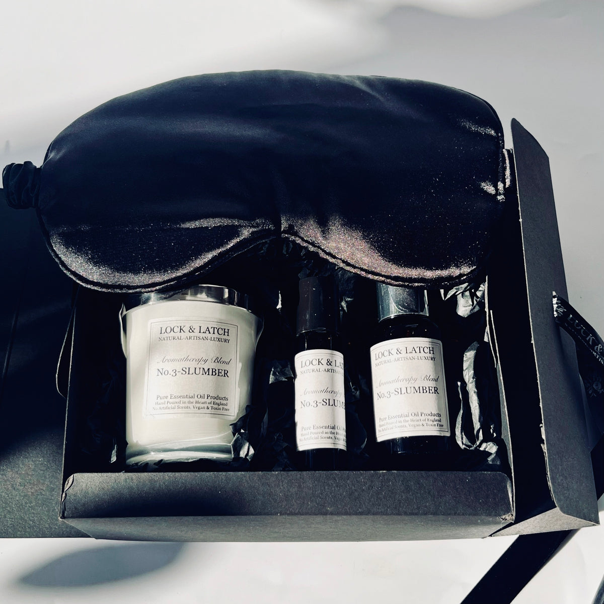 NEW! SLUMBER Sleep Box with Real Mulberry Silk Sleep Mask – Lock & Latch